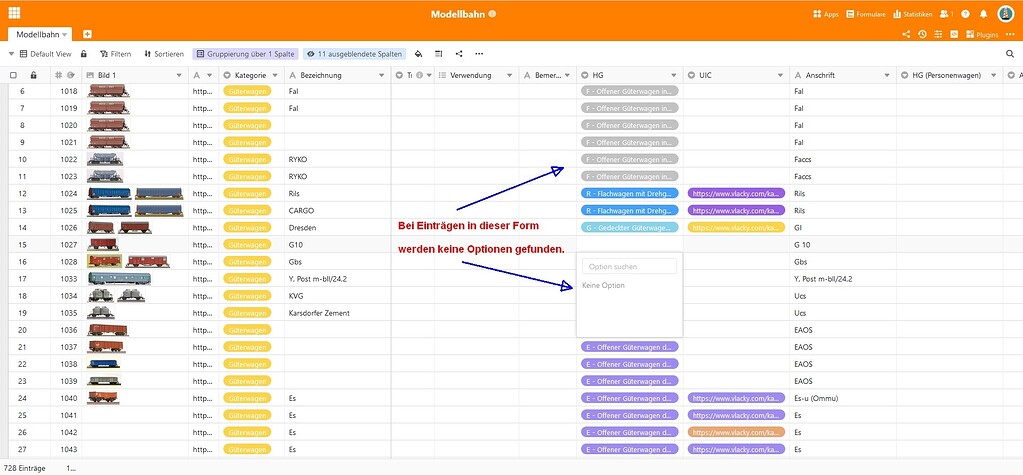 Problem with single select columns - User Talk - SeaTable Forum