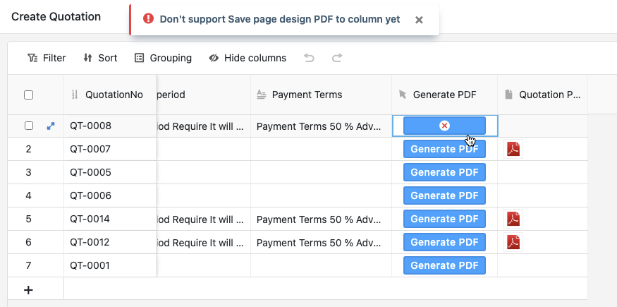 Generate pdf through button does not work in Universal App (Seatable Server) - Automations ...