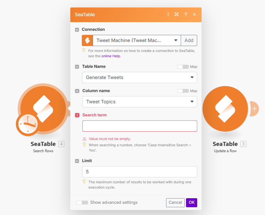 Modul Search a Row in Make - Automations - SeaTable Forum